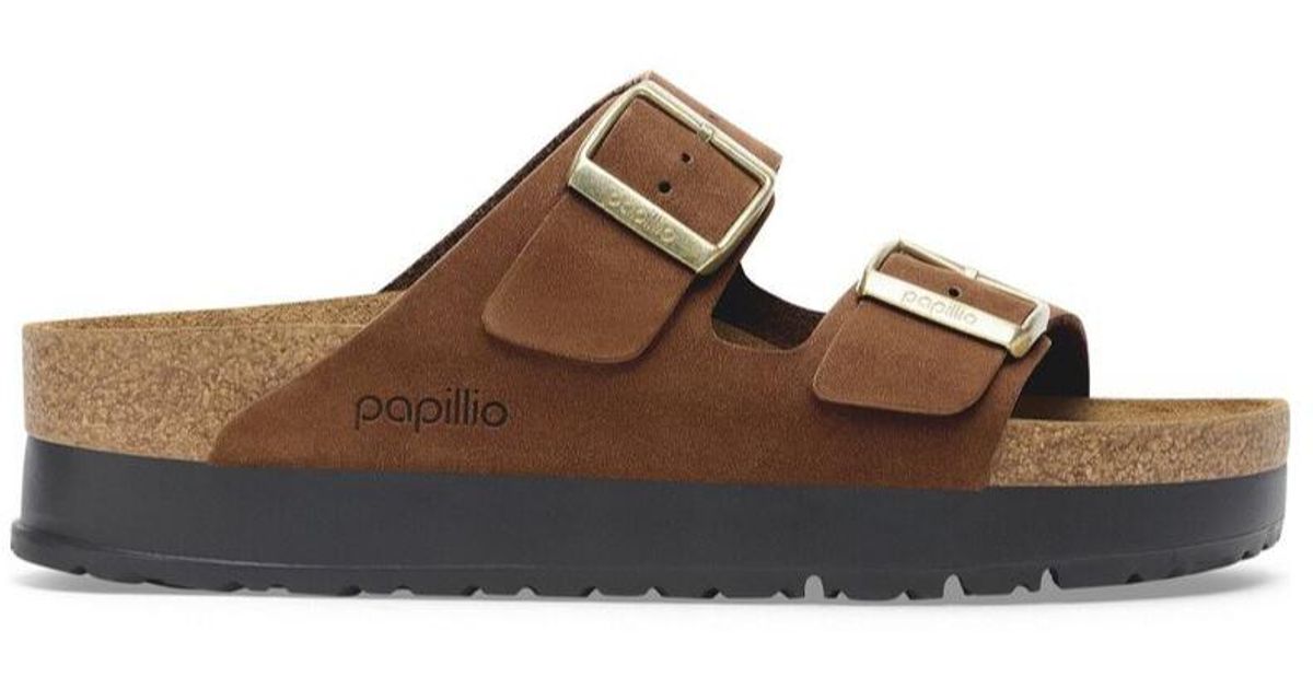 Birkenstock Arizona Pap Flex Platform Sandals in Brown | Lyst