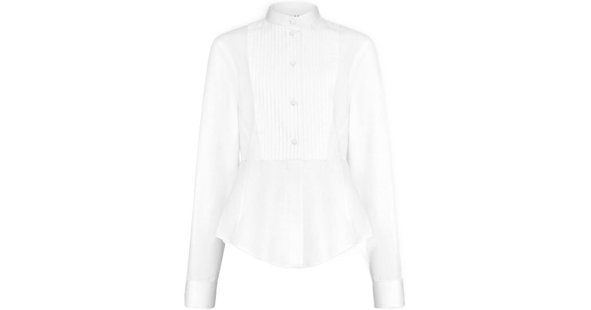 Alaïa Pleated Shirt in White | Lyst