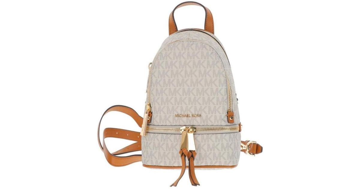 Michael Kors Mini Zip Backpack in White | Lyst