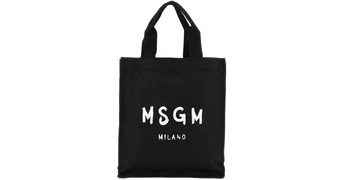 MSGM Logo Handbag in Black for Men | Lyst
