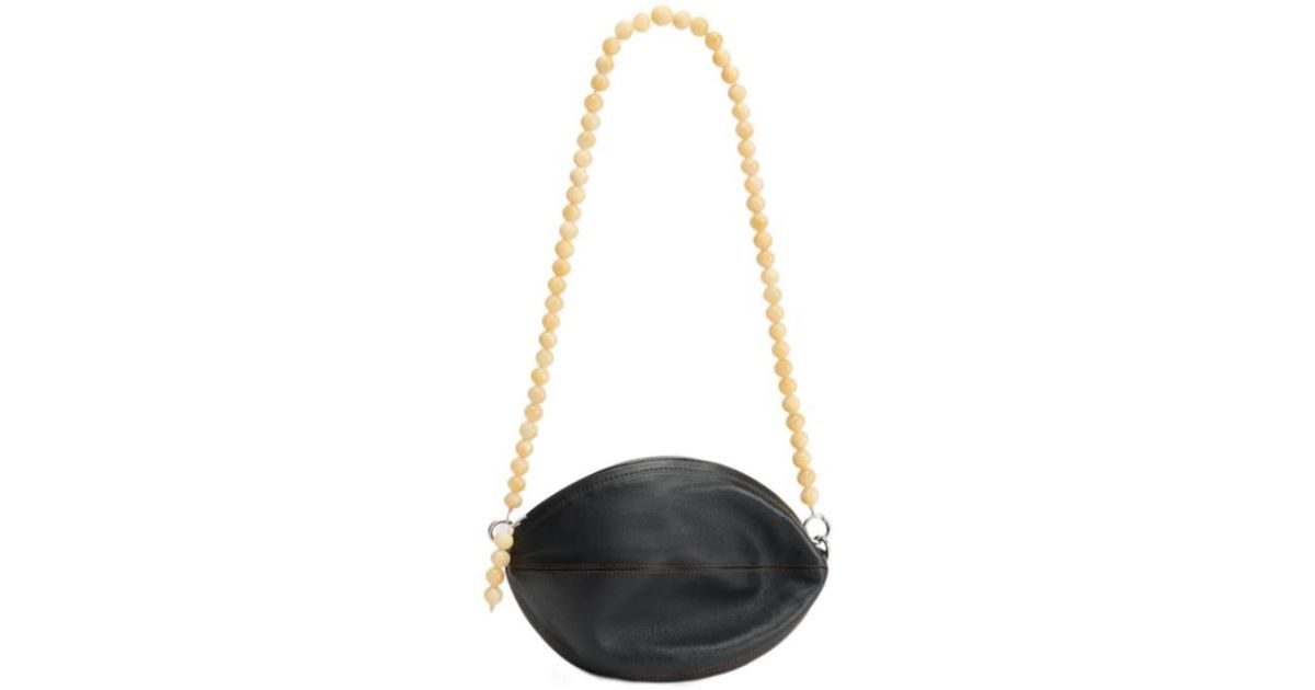 Lemaire Beads Balloon Leather Pouch in White | Lyst