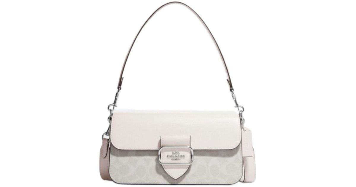 COACH Morgan Logo Shoulder Bag in White | Lyst
