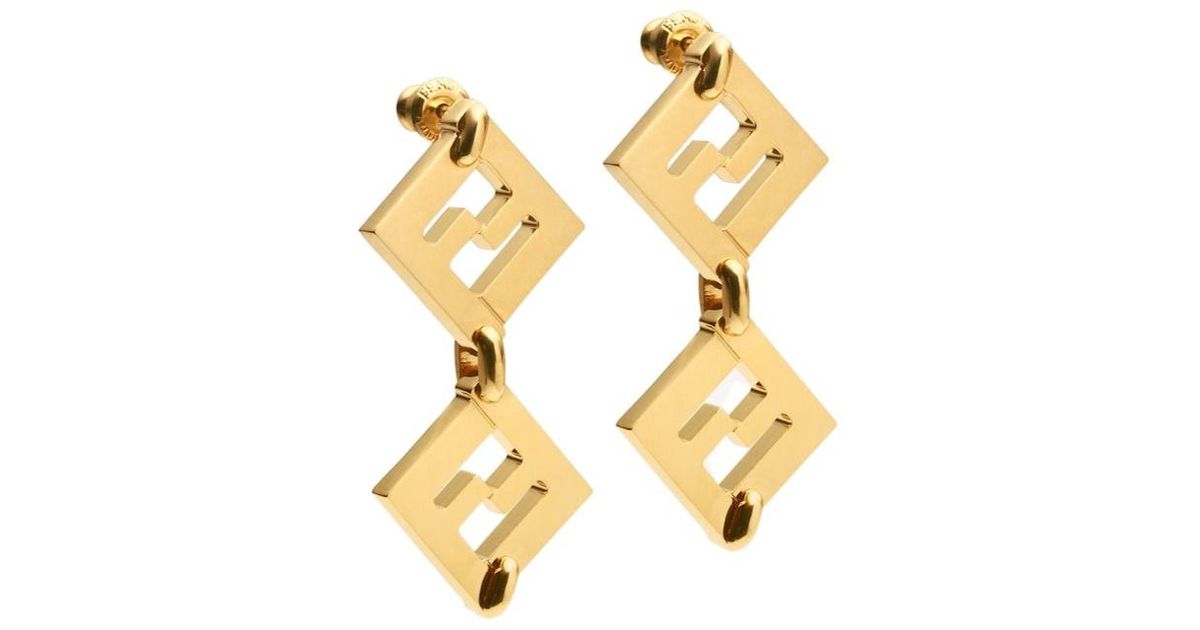 Fendi Hanging Earrings in Metallic | Lyst