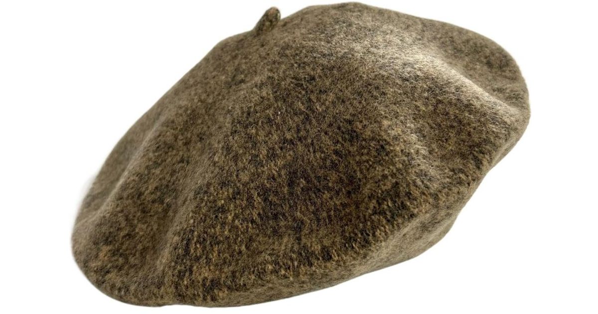 Celine Robert Knitted Beret in Brown | Lyst