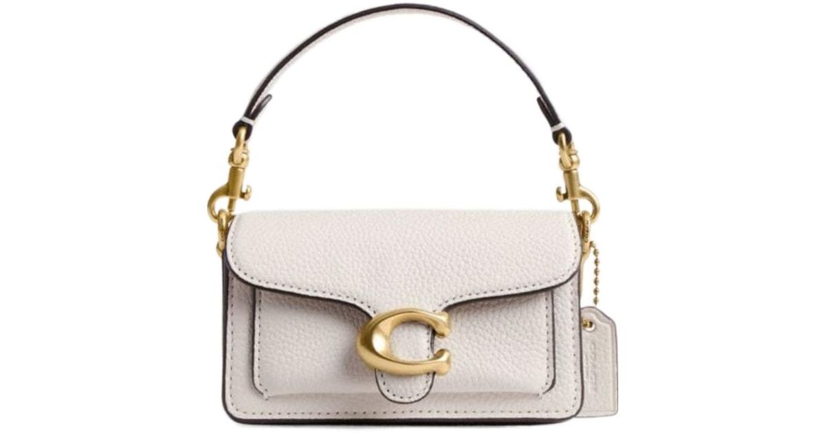 COACH Tabby 12 Flip Shoulder Bag in White | Lyst