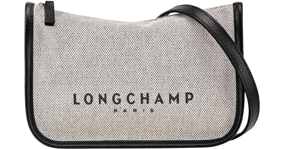 Longchamp Essential Toile East/West Crossbody Bag in Gray | Lyst