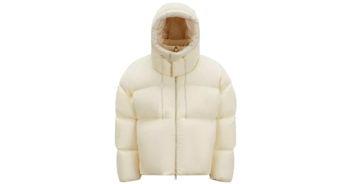 Moncler Antila Logo Sticker Down Jacket in Natural for Men | Lyst