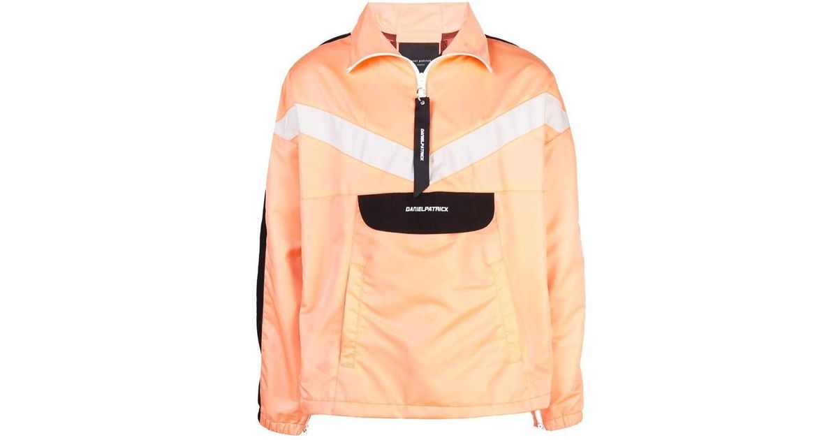 Daniel Patrick Logo Spliced Casual Jacket in Orange for Men | Lyst