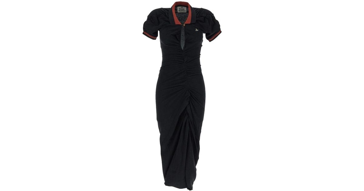 Vivienne Westwood Pulling Piqué-Weave Dress in Black | Lyst