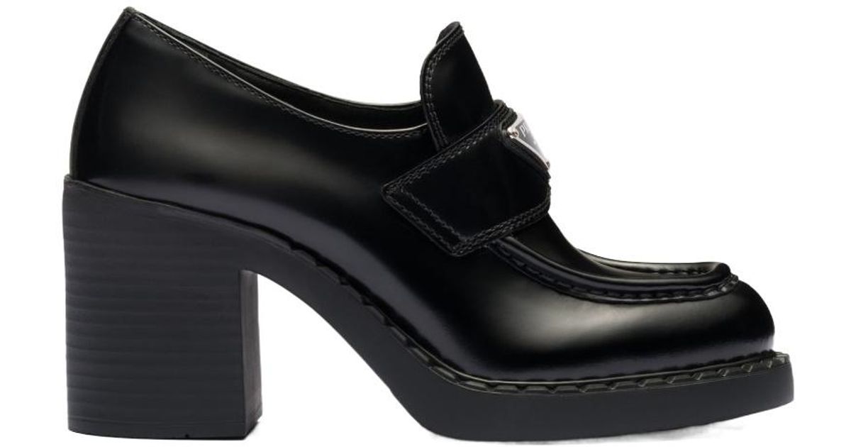 Prada Logos Love High Heels in Black | Lyst