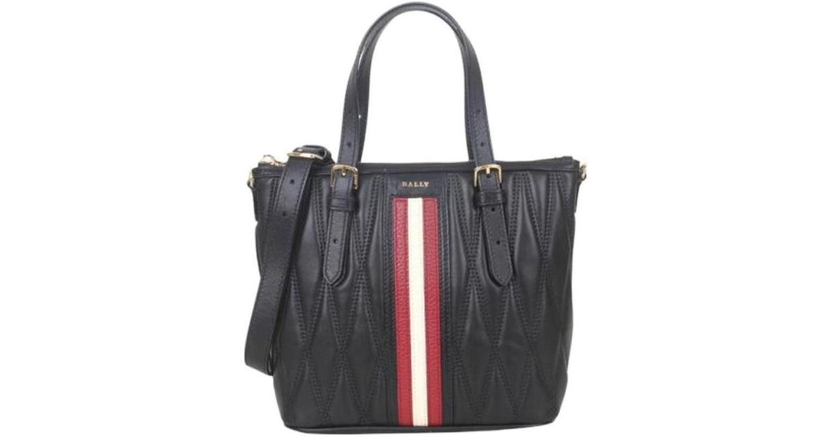Bally Quilted Leather Tote Bag in Black | Lyst