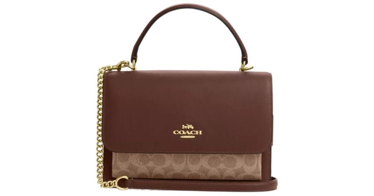 COACH Flip Shoulder Bag in Brown | Lyst