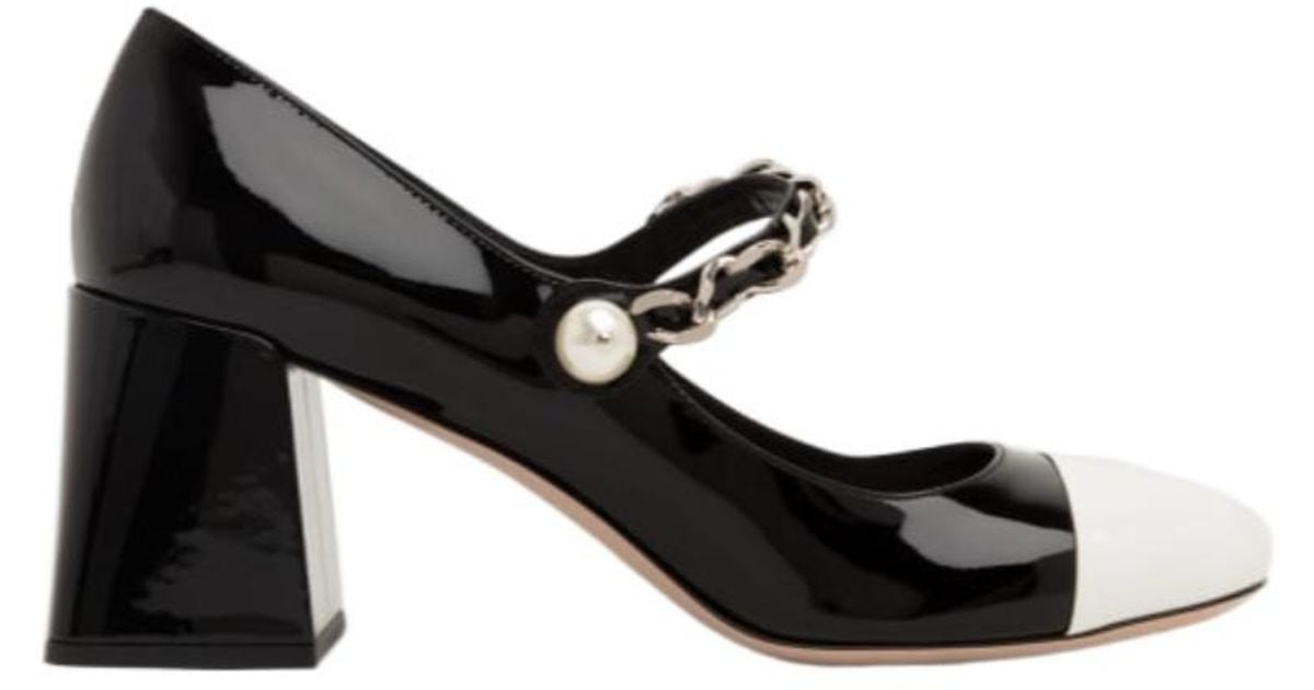 Miu Miu Stitching High Heels in Black | Lyst