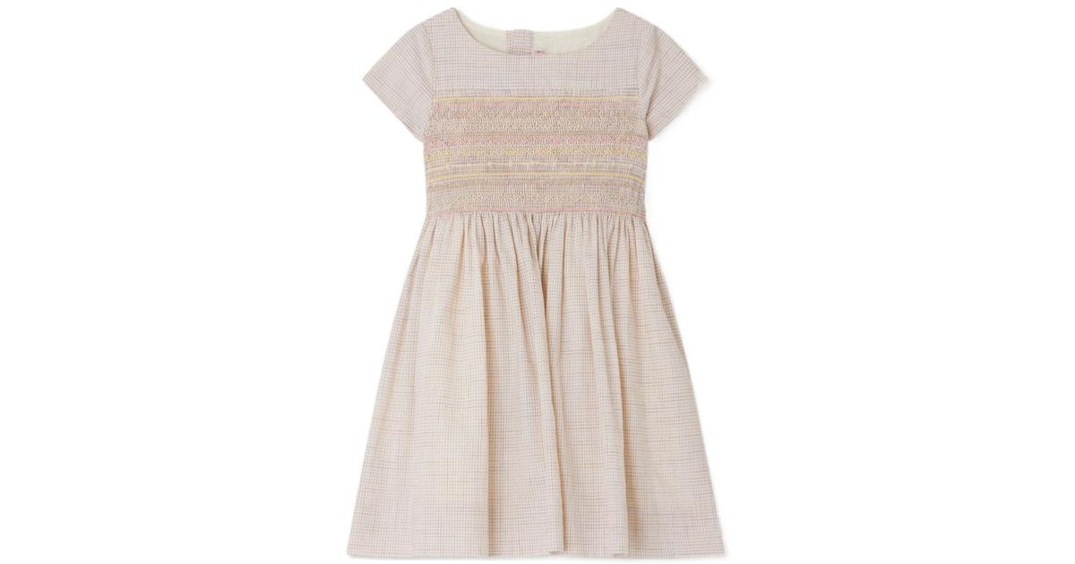 Bonpoint Embroidered Dress in Natural | Lyst