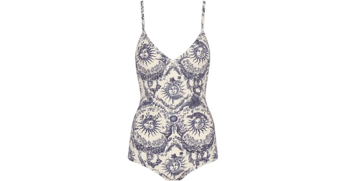 Dior Toile De Jouy Soleil Pattern One-Piece Swimsuit | Lyst