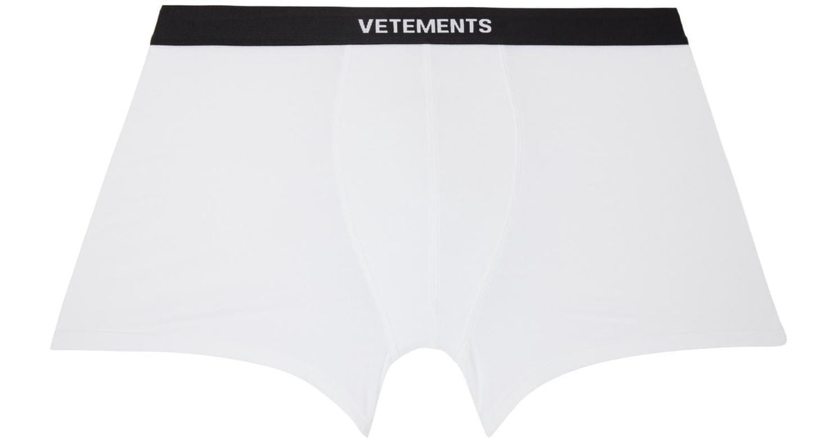 Vetements Logo Boxer Underwear in White for Men | Lyst