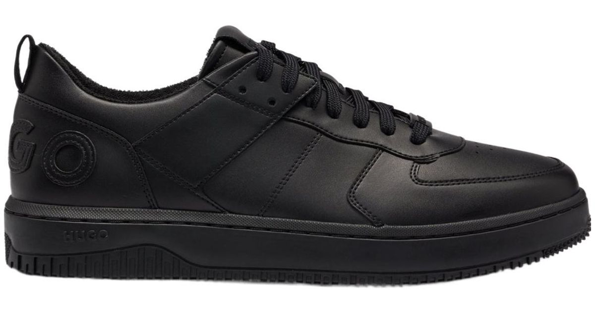 BOSS Logo-Embossed Sneakers in Black for Men | Lyst