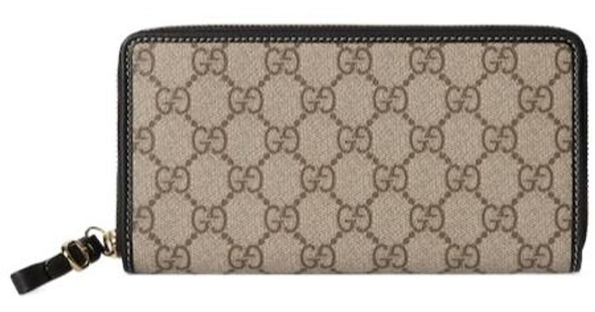 Gucci Gg Emblem Series Full Zipper Wallet | Lyst