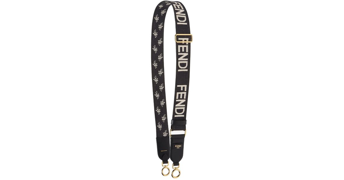 Fendi Jacquard Webbing Shoulder Strap in White | Lyst