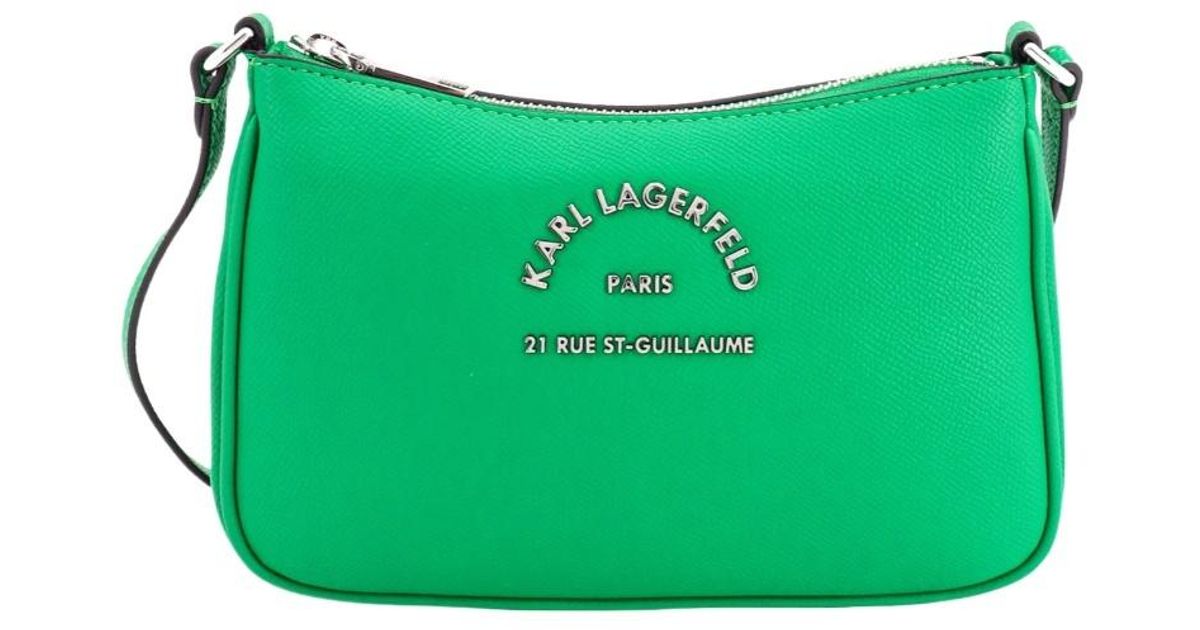Karl Lagerfeld Logo-Lettering Crossbody Bag in Green | Lyst