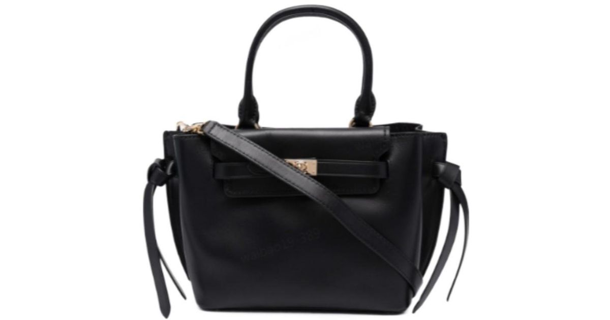 Michael Kors Small Hamilton Legacy Leather Satchel in Black | Lyst