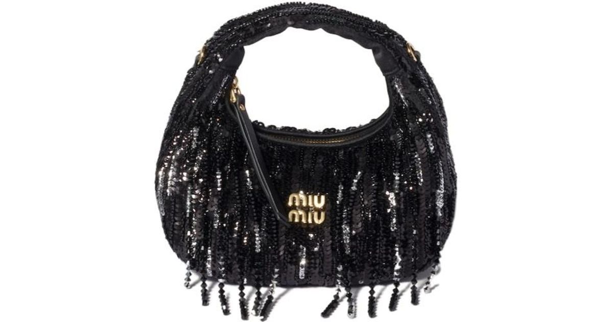 Miu Miu Wander Mini Tote Bag in Black | Lyst
