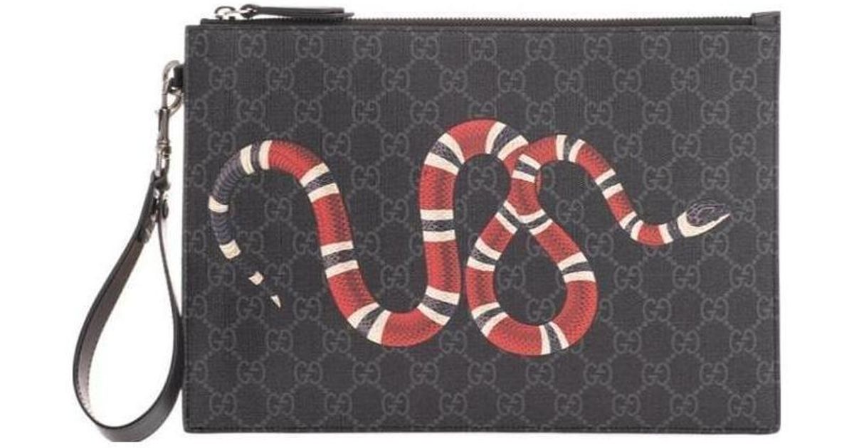 Gucci Gg Pouch With Kingsnake in Black for Men | Lyst