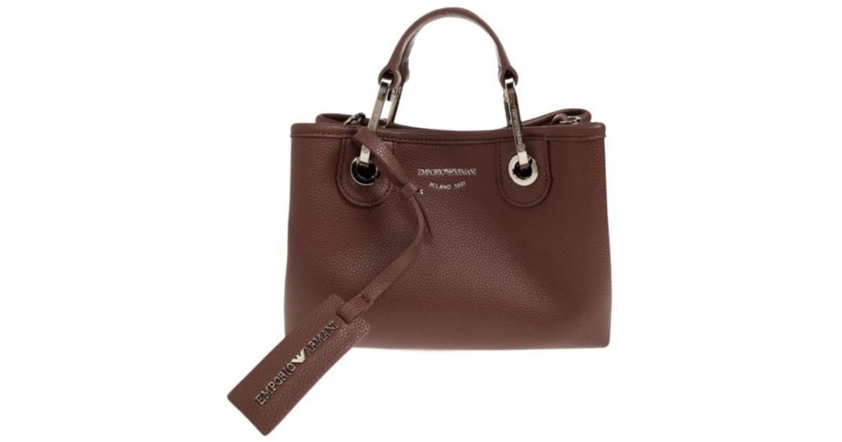 Emporio Armani Deer-Print Myea Mini Bag in Brown | Lyst UK