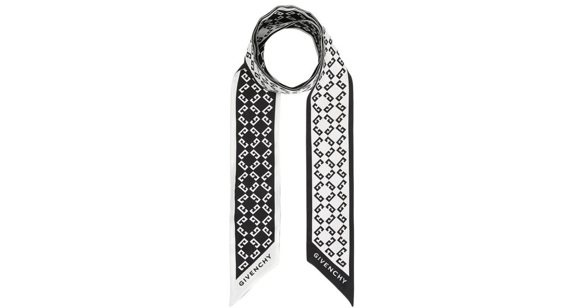 Givenchy Pattern Silk Scarf in White | Lyst