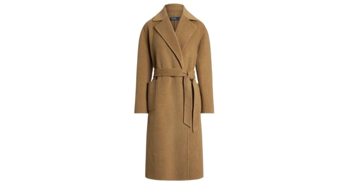 Polo Ralph Lauren Strap-Up Coat in Natural | Lyst