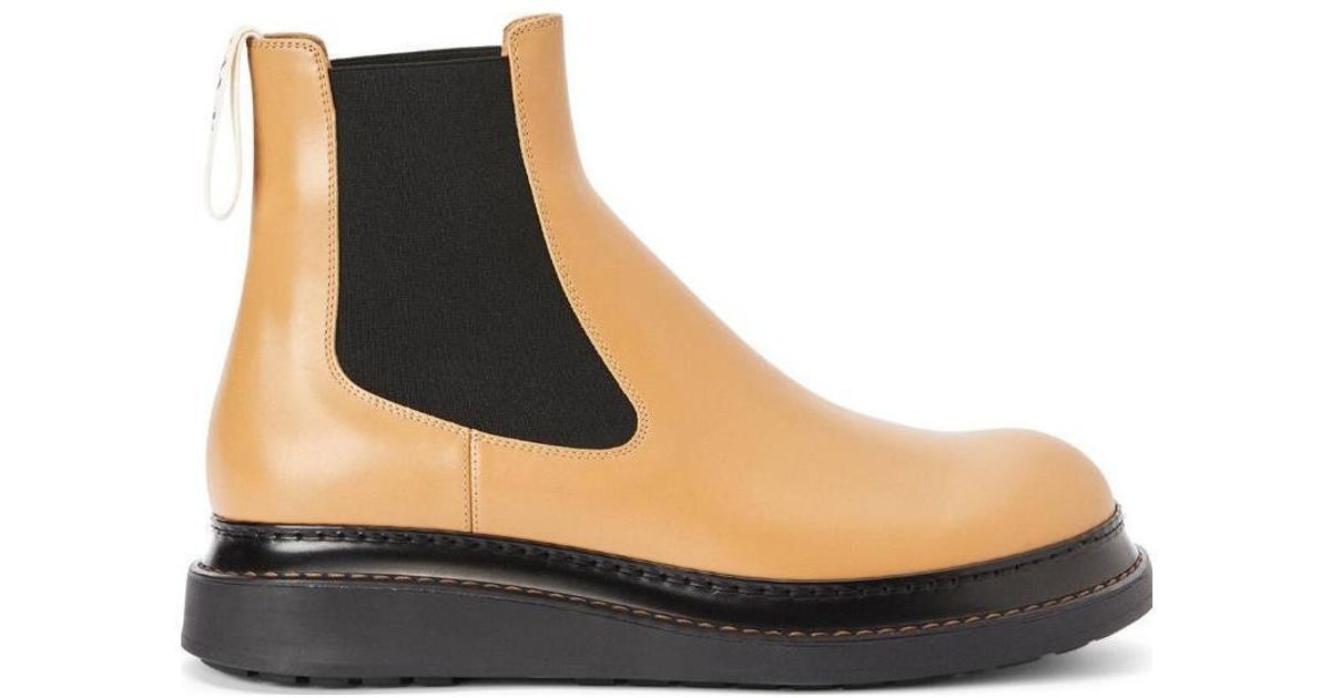 Loewe Logo Chelsea Boots in Natural for Men | Lyst