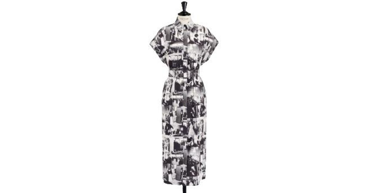 Dior Pattern Dress in White | Lyst