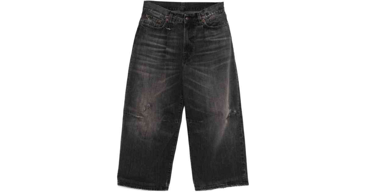 R13 Nine-Point Wide-Leg Jeans in Gray | Lyst