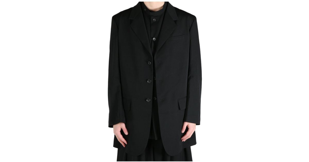 Yohji Yamamoto Wool Blazer in Black for Men | Lyst