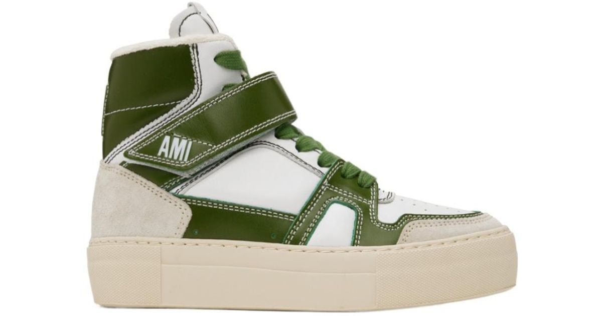 Ami Paris Ami De C Shoes Ur Arcade High-Top Sneakers in Green for Men | Lyst