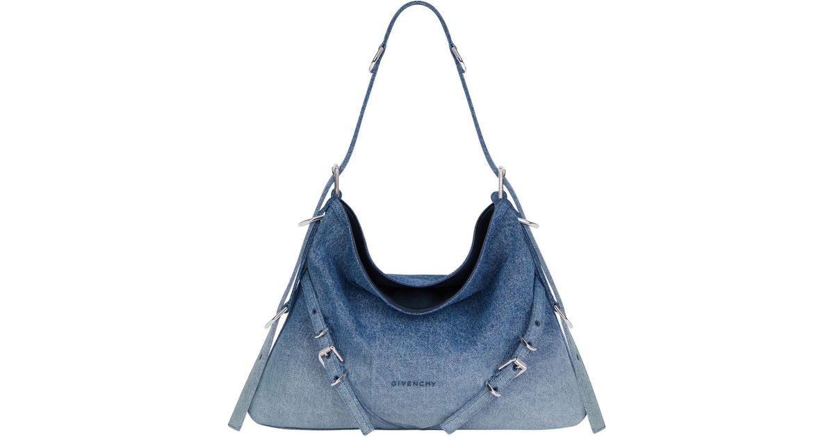 Givenchy Medium Voyou Denim Shoulder Bag in Blue | Lyst