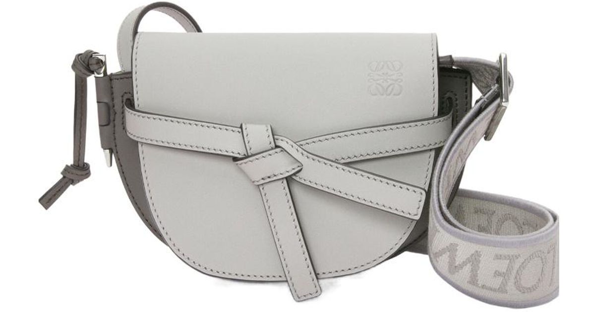 Loewe Mini Gate Dual Bag in Gray | Lyst