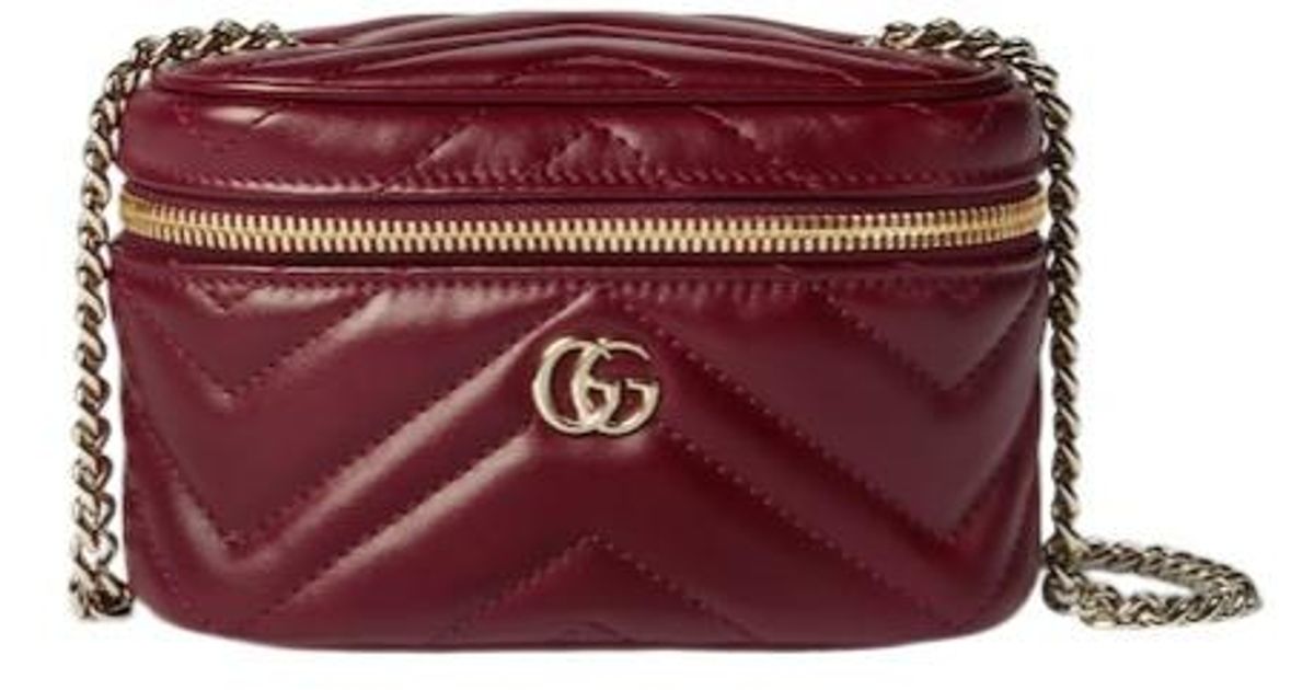 Gucci Gg Marmont Nano Vanity Bag in Purple | Lyst