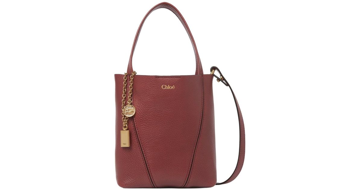 Chloé Small Chloé Spin Tote Bag in Red | Lyst