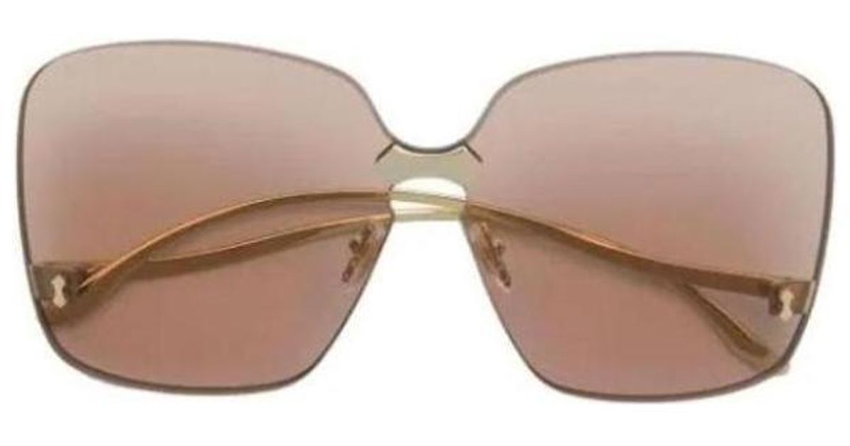 Gucci Rimless Pilot Sunglasses in Pink | Lyst