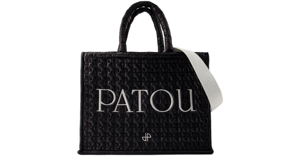Patou Logo Handbag in Black | Lyst