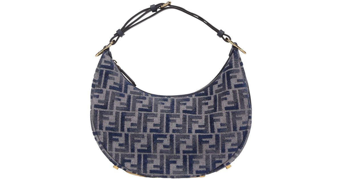 Fendi Graphy Monogrammed Small Shoulder Bag in Blue | Lyst