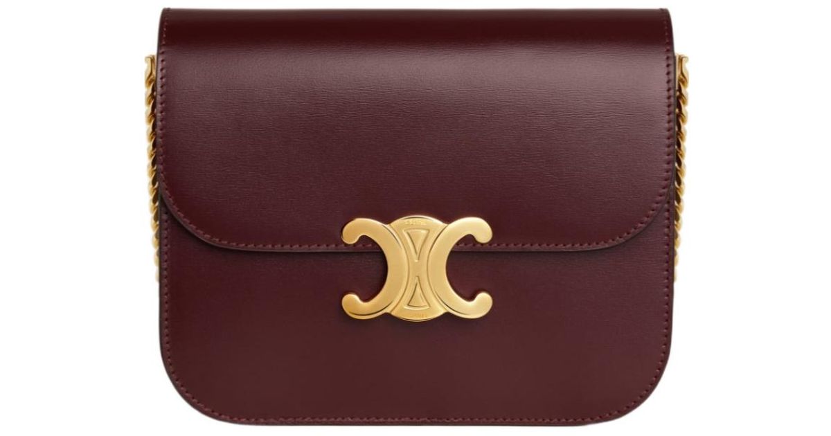 Celine College Triomphe Bag in Purple | Lyst