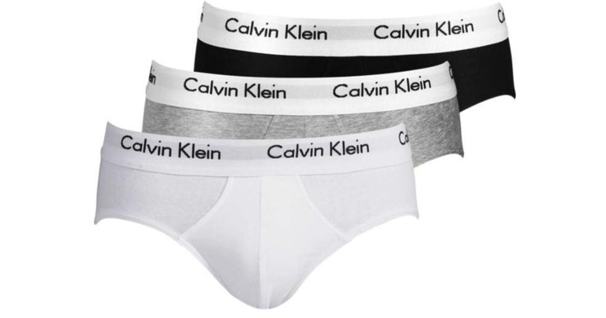 Calvin Klein Logo Briefs 3 Pack in White for Men | Lyst