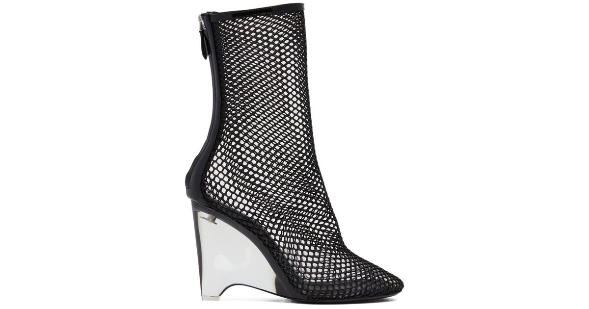 Alaïa La Cage 100Mm Mesh Wedge Boots in Black | Lyst