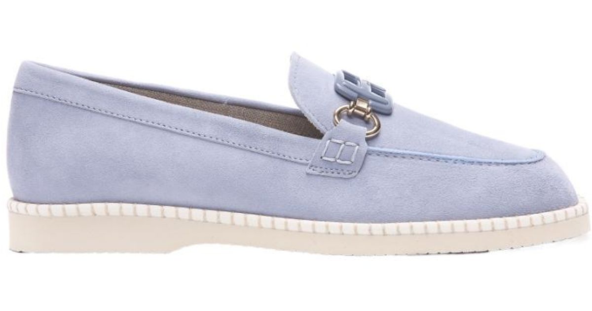 Hogan Logo Loafers in White | Lyst