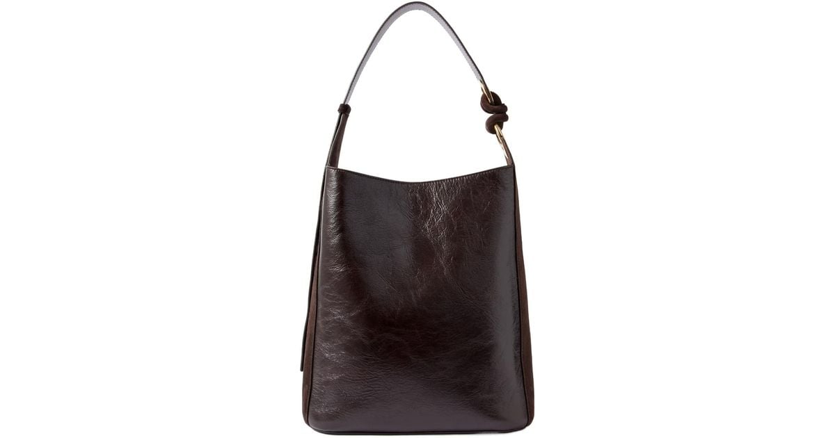 Anya Hindmarch Ringo Suede-Trimmed Textured-Leather Tote in Black | Lyst UK
