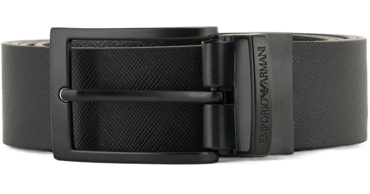 Emporio Armani Logo Double-Sided Belt in White for Men | Lyst