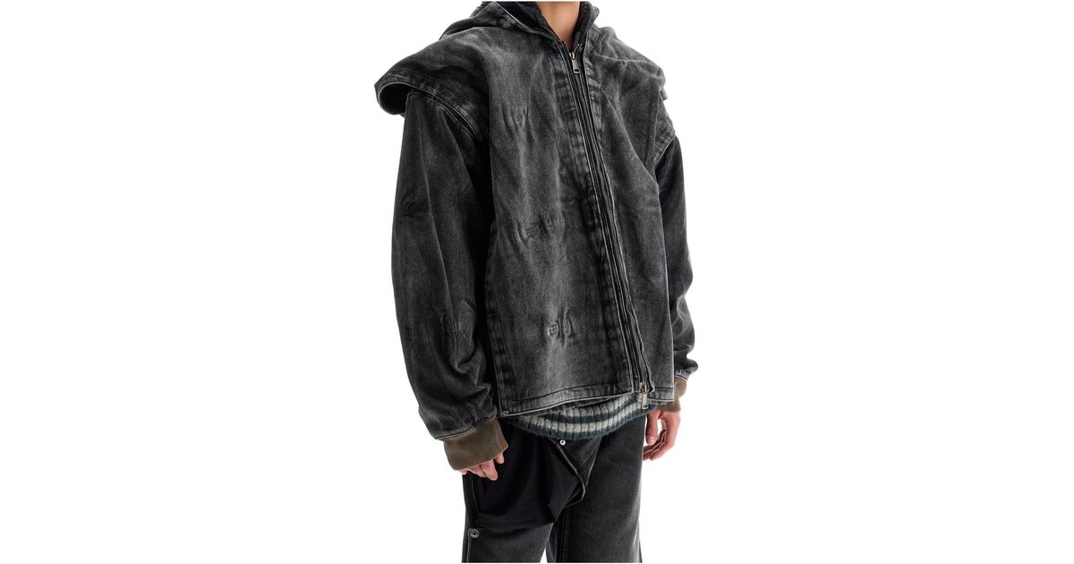 Y. Project Zipped Denim Jacket in Black for Men | Lyst