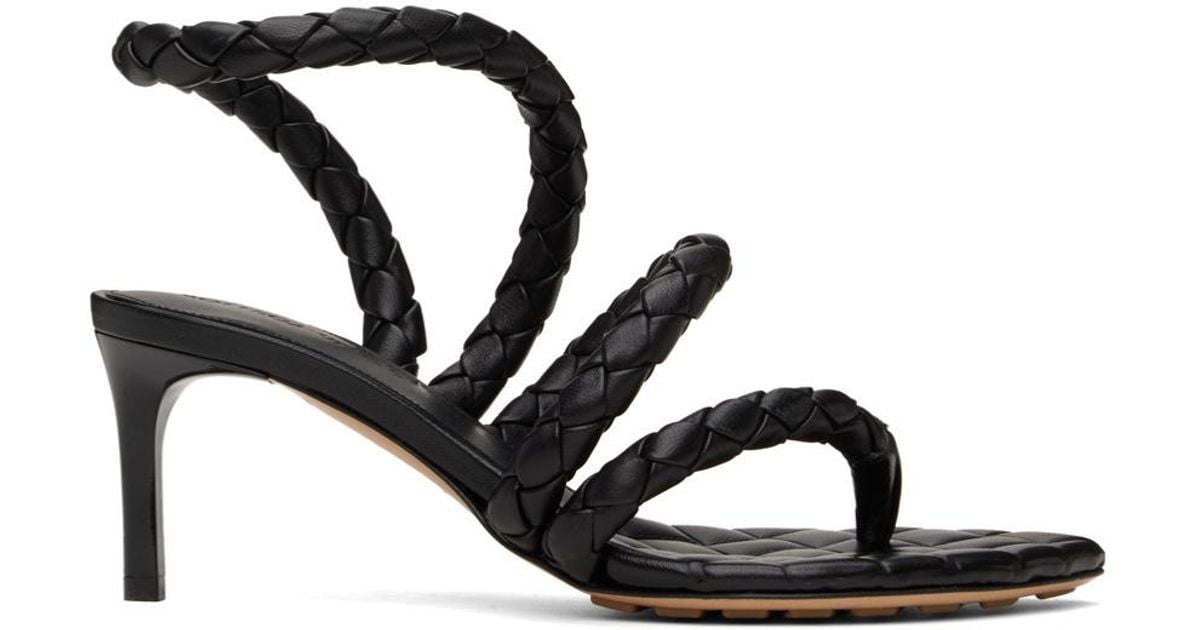 Bottega Veneta Leaf Pointed High-Heeled Sandals in Black | Lyst
